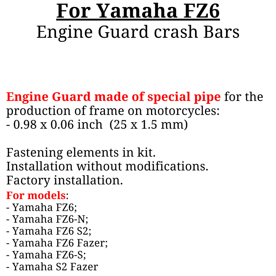 For Yamaha FZ6 Crash bars FZ6N Engine guard Fazer FZ6 S2 FZ6-S, Free ...