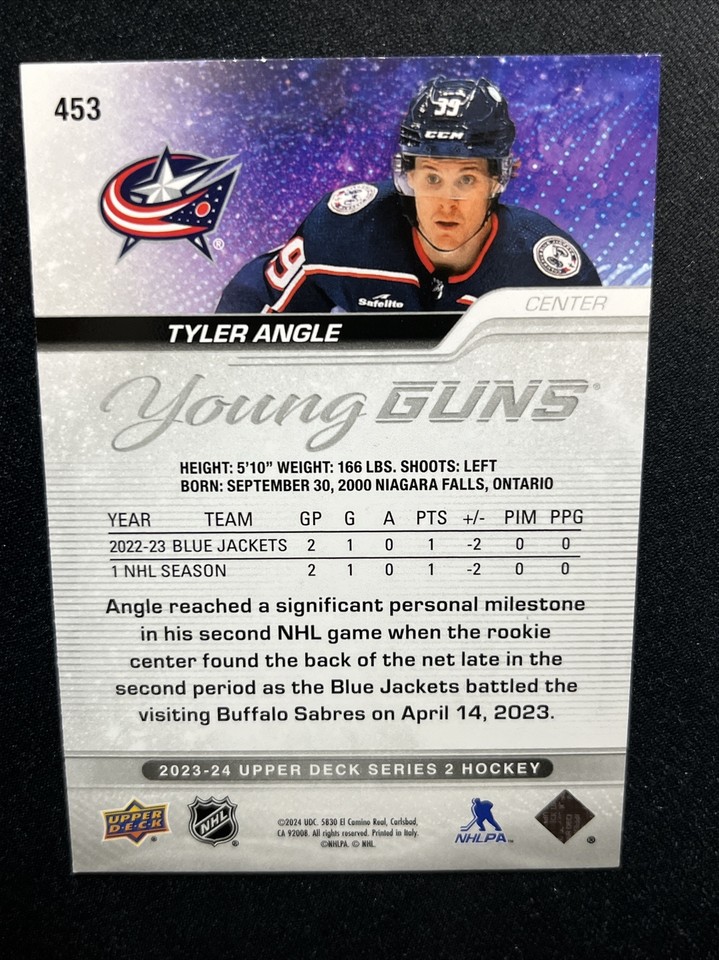 23-24 UD Series 2 Hockey Young Guns 453 Tyler Angle | eBay