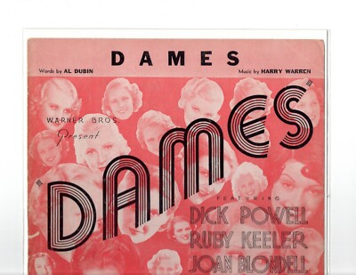 DAMES -SHEET MUSIC-MOVIE "DAMES" DICK POWELL - RUBY KEELER - JOAN ...
