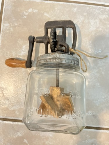 DAZEY Butter Churn NO. 10 Kitchen Ware Wood Paddle USA 9” Tall ...