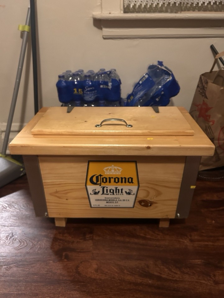 Corona Light Beer Wooden Cooler Breweriana Collectible Bar Decor ...