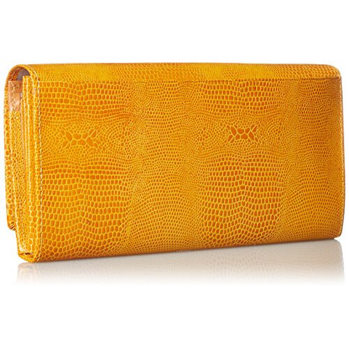 [Ubai Ungaro] Long wallet [Pietz] Cowhide lizard embossed Double button ...