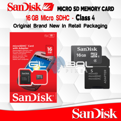 Camera Memory Card SanDisk 16GB Class 4 SDHC Memory Card - Retail ...