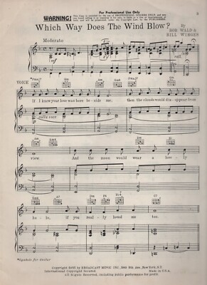 VTG Sheet Music - Which Way Does The Wind Blow? - Bob Wald & Bill ...