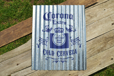 Corona Extra Corrugated Aluminum Metal Sign - La Cerveza Más Fina ...