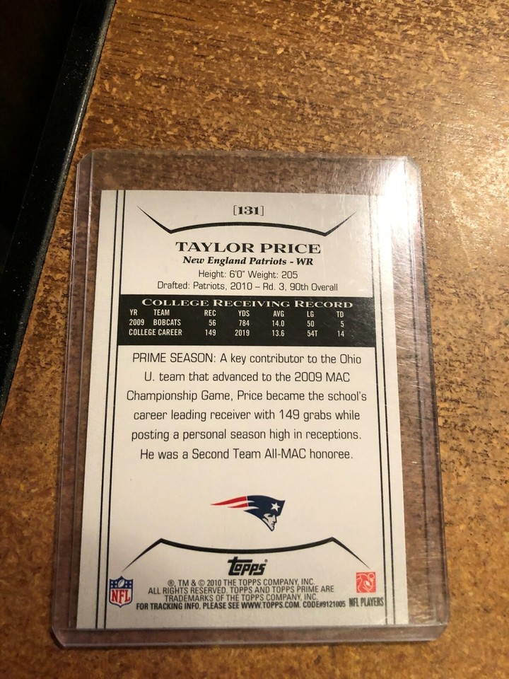 2010 Topps Prime Retail Football # 131 Taylor Price RC | eBay