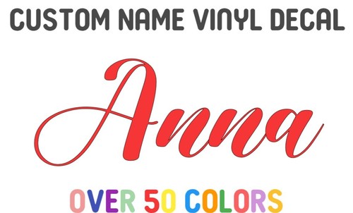 Custom Name Cursive Font Vinyl Decal Sticker Tumbler Water Bottle ...