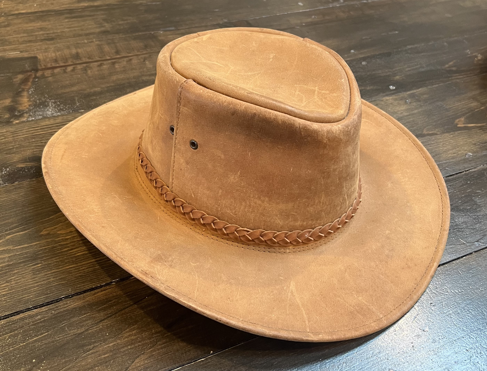 Vintage Jackaroo Leather Outback Cowboy Hat - Size XL - Made in ...