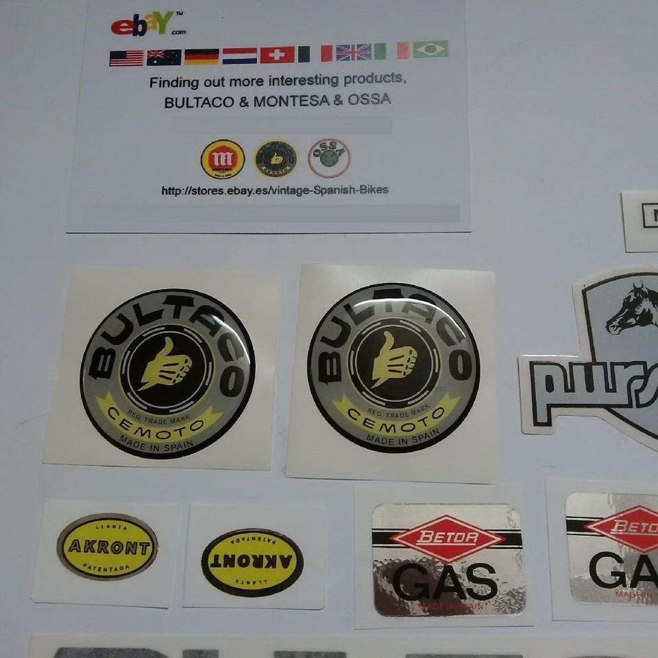BULTACO PURSANG MK9 250cc MODEL 167 NEW FULL KIT DECALS ALL BIKE ...