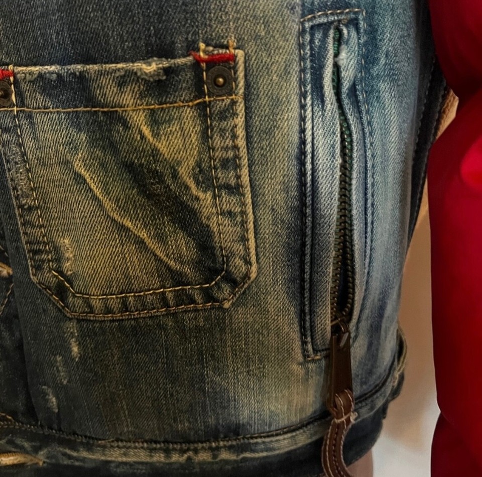 Dsquared 2 Jacket men worn twice. denim front, sweater back, nylon puff ...