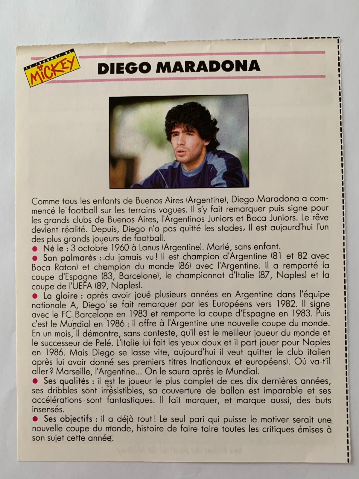 DIEGO MARADONA NAPOLI ARGENTINA RARE VINTAGE COLLECTOR 90s ROOKIE CARD ...