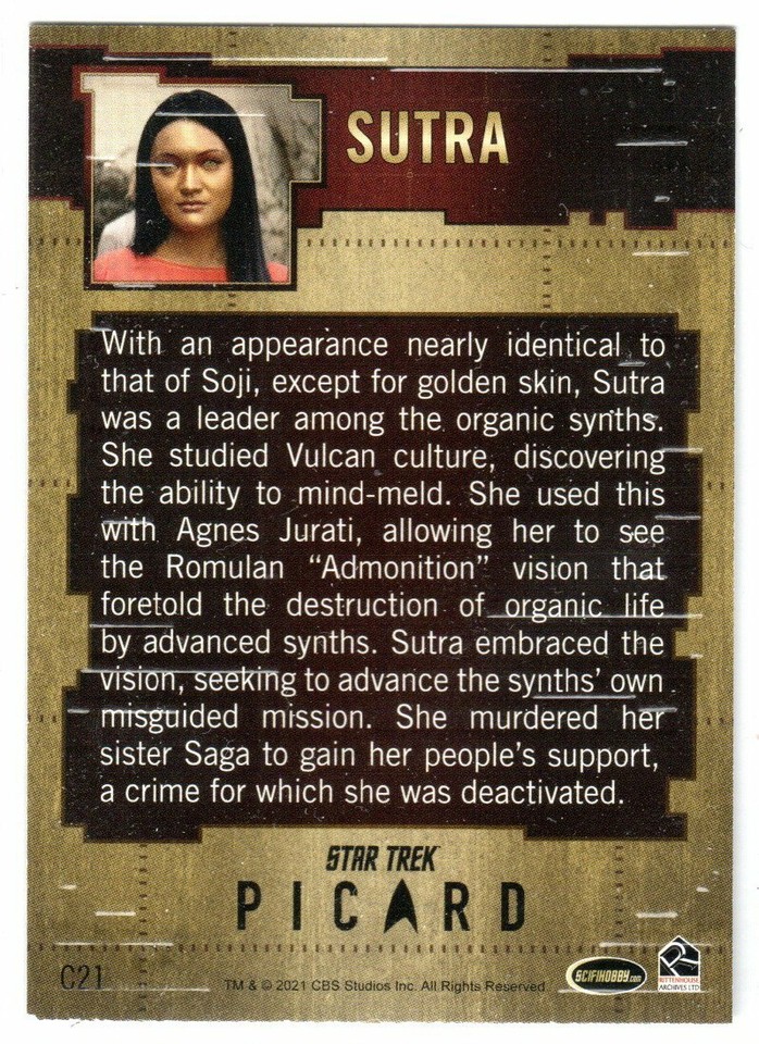 STAR TREK PICARD SEASON 1 C21 CHARACTER INSERT Isa Briones as Sutra | eBay