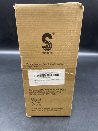SR SUN RISE OIL RUBBED BRONZE 12” Shower Faucet System Rainfall SRSH ...