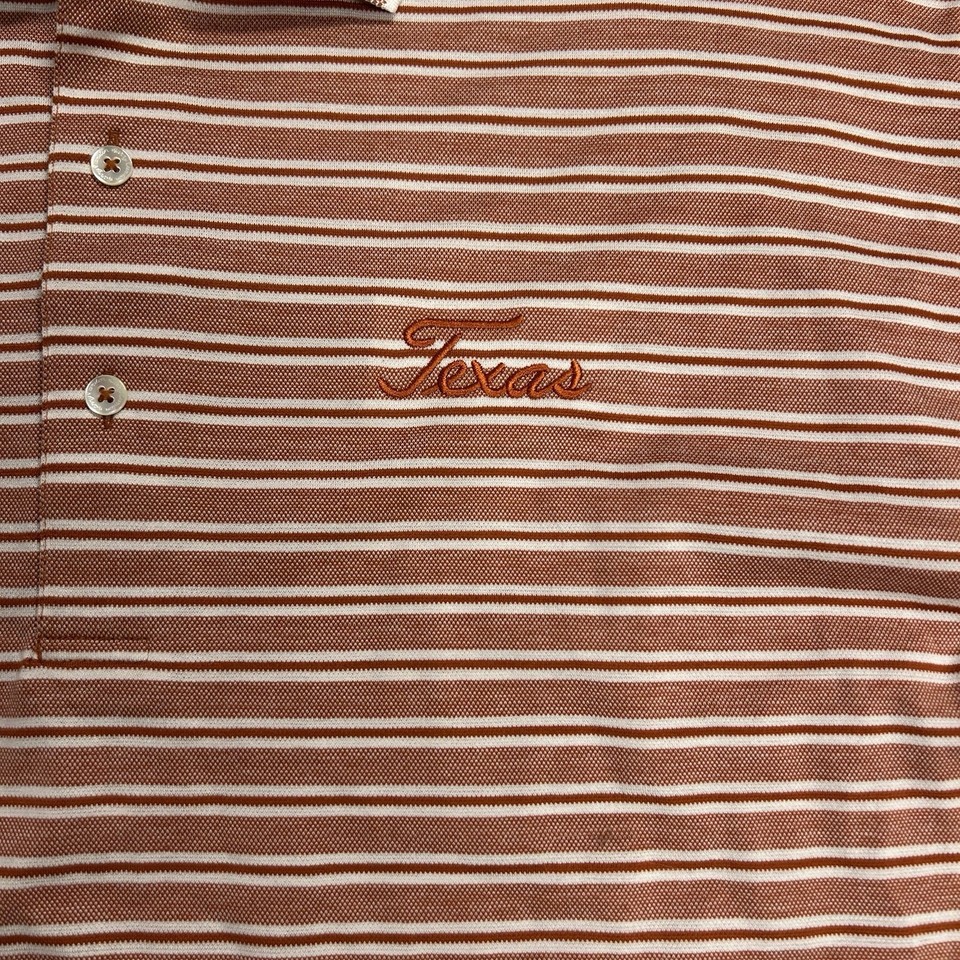UT Austin Texas Longhorns Men's XL Polo Shirt Orange Striped Game Day ...