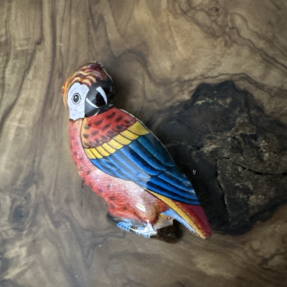 Vintage Japan Tin Litho Parrot Macaw Bird Pin Brooch Badge | eBay