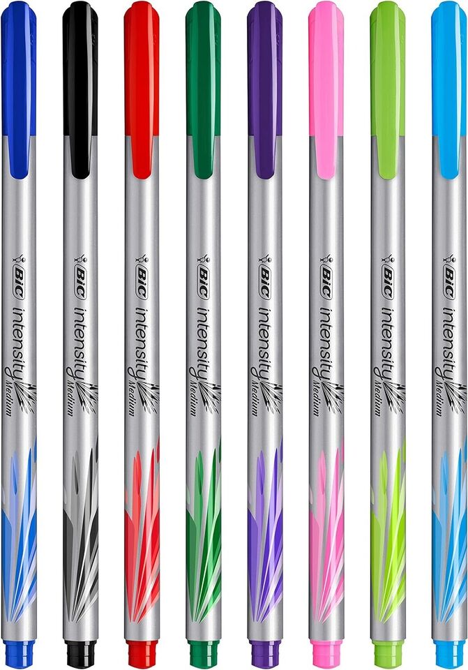 BIC Fine Felt Tip Pens 0.8mm Precision Tips Smooth Ink Flow Vibrant ...