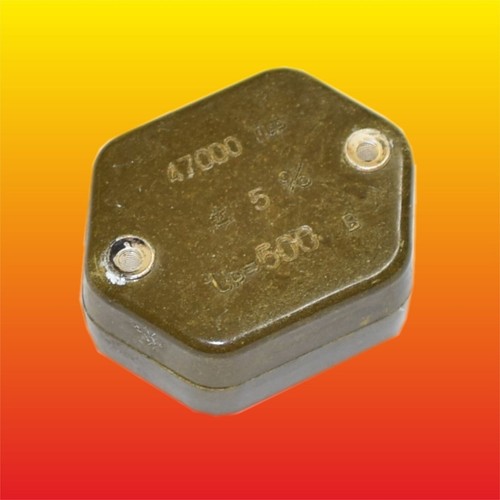 47000 pF 0.047 uF 500 V 5% VINTAGE RUSSIAN SILVER-MICA CAPACITOR KSO ...