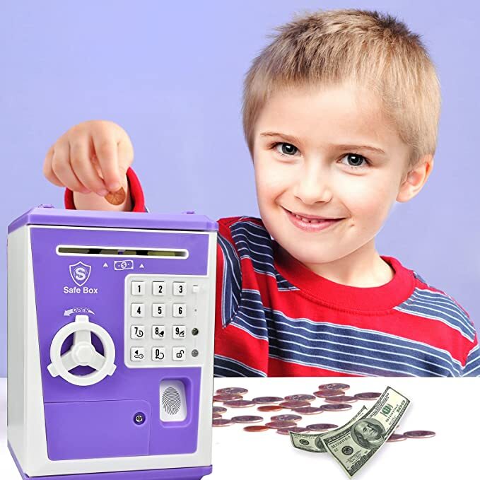 Mini ATM Savings Bank, Electronic Voice Piggy Bank, Kids Safe Box | eBay