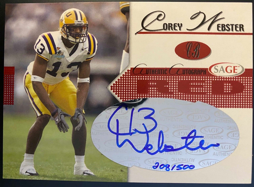 2005 SAGE Autographs Red #A47 Corey Webster/500 | eBay