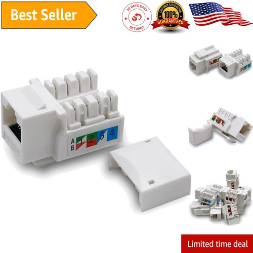 High-Speed Cat6 RJ45 Keystone Jacks - 100-Pack for Reliable Ethernet ...
