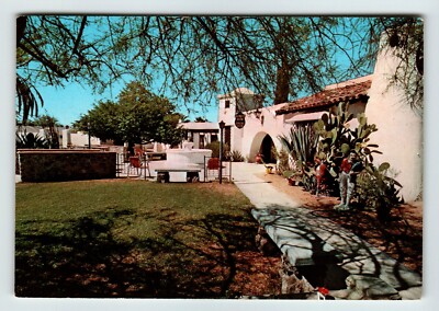 Postcard 4x6 AZ Hermosa Inn Paradise Valley Desert Cactus Sign Fountain ...