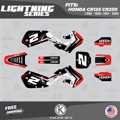 Graphics Kit for HONDA CR125 (1998-1999) & CR250 (1997-1999) Lightning ...