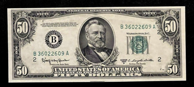 1950 D U.S. $50 FEDERAL RESERVE NOTE, NEW YORK, CRISP UNCIRCULATED ...
