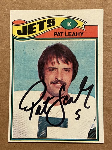 PAT LEAHY Signed 1977 Topps #267 NY Jets St. Louis University Autograph ...