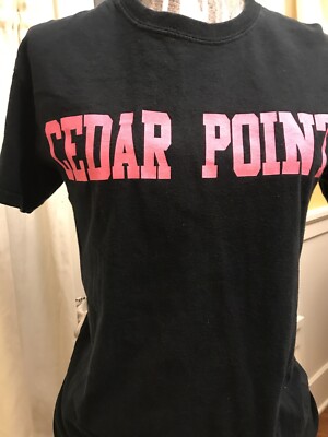 CEDAR POINT AMUSEMENT PARK T Shirt By GILDAN Men’s SMALL Black Hot Pink ...