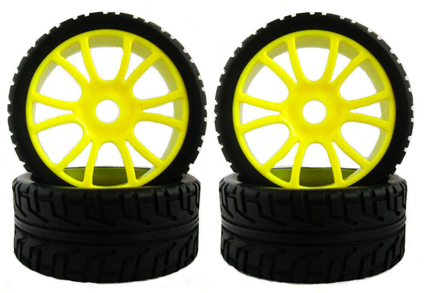 1/8 Scale Tyres Rubber Tires w/ Hex 17mm Wheels Rims 4p For RC On-Road ...