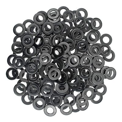 #6 - Bulk Qty 10,000 - Machine Screw Flat Washer, Steel w/ Black Oxide ...