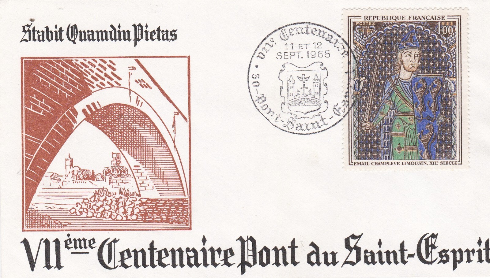 France 1965 FDC Centenary Pont Saint Esprit YT 1424 | eBay UK