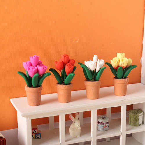1 12 Miniature Tulip Compact Scene Layout Miniature Dollhouse Tulip ...