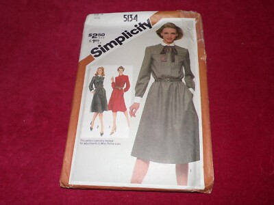 🌹1981 SIMPLICITY #5134-LADIES PRETTY SCHOOL MARM-MODEST DRESS PATTERN ...