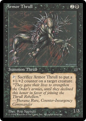 ARMOR THRULL x4 (ALL 4 Art) ~mtg EX/NM Fallen Empires 4 Common Vintage ...
