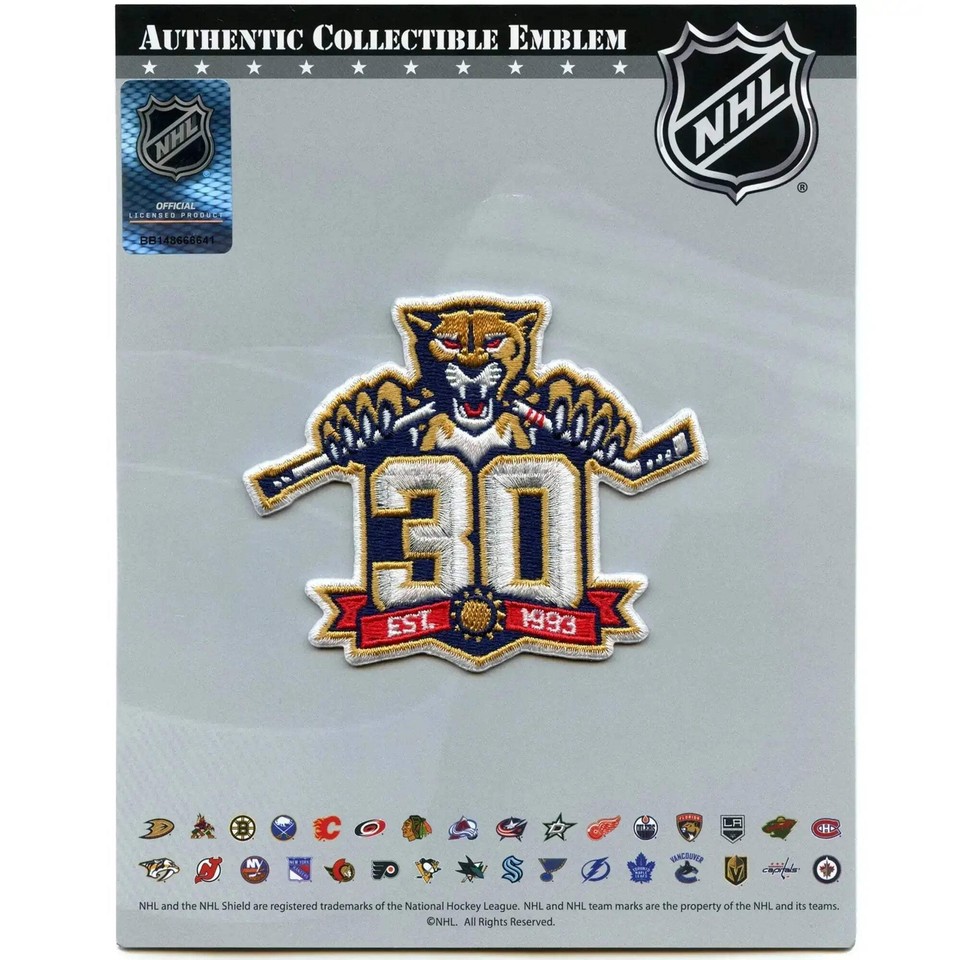 2024 Stanley Cup Champions Florida Panthers 30th Anniversay Patch Combo ...