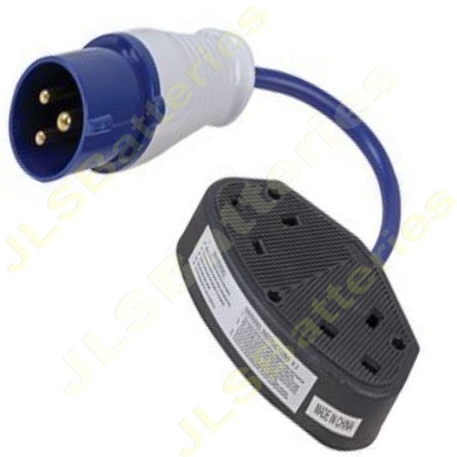 GENERATOR FLY LEAD 16A PLUG -13A 2 GANG DOUBLE SOCKET 240V | eBay