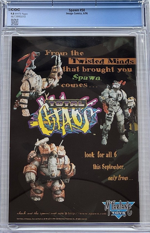 Spawn #50 CGC 9.8 White Pages Capullo McFarlane Cover Homage Image 1996 ...