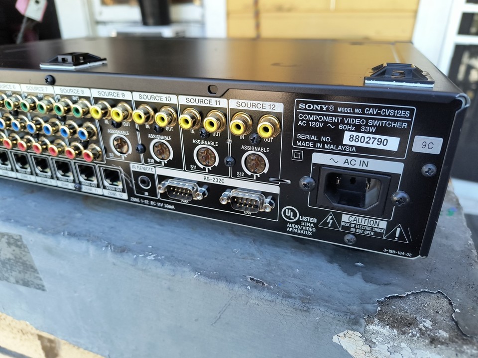 Sony CAV-CVS12ES 12x12 HD Component Video Matrix Switcher, Multi-Zone ...