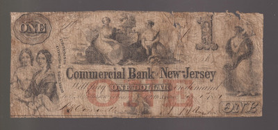 $1 COMMERCIAL BANK NEW JERSEY Dollar Bill VTG Perth Amboy Paper Money ...