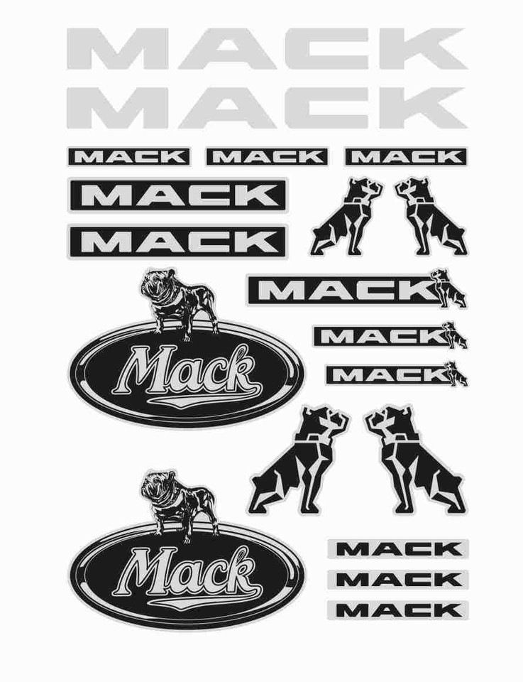 CHROM MACK TRUCK USA 1:14 1:14,5 Tamiya DECAL STICKER RC AUFKLEBER 023 ...