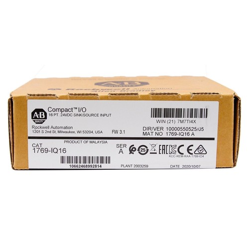 New Sealed AB 1769-IQ16 / A CompactLogix 16 Pt 24VDC D/I Module ...