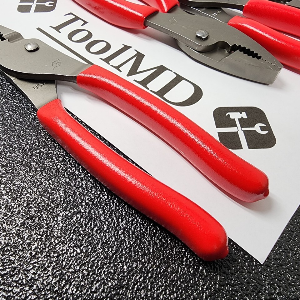 Snap-on Tools NEW 4pc RED Soft Grip Slip Joint Pliers Set LN47ACF ...