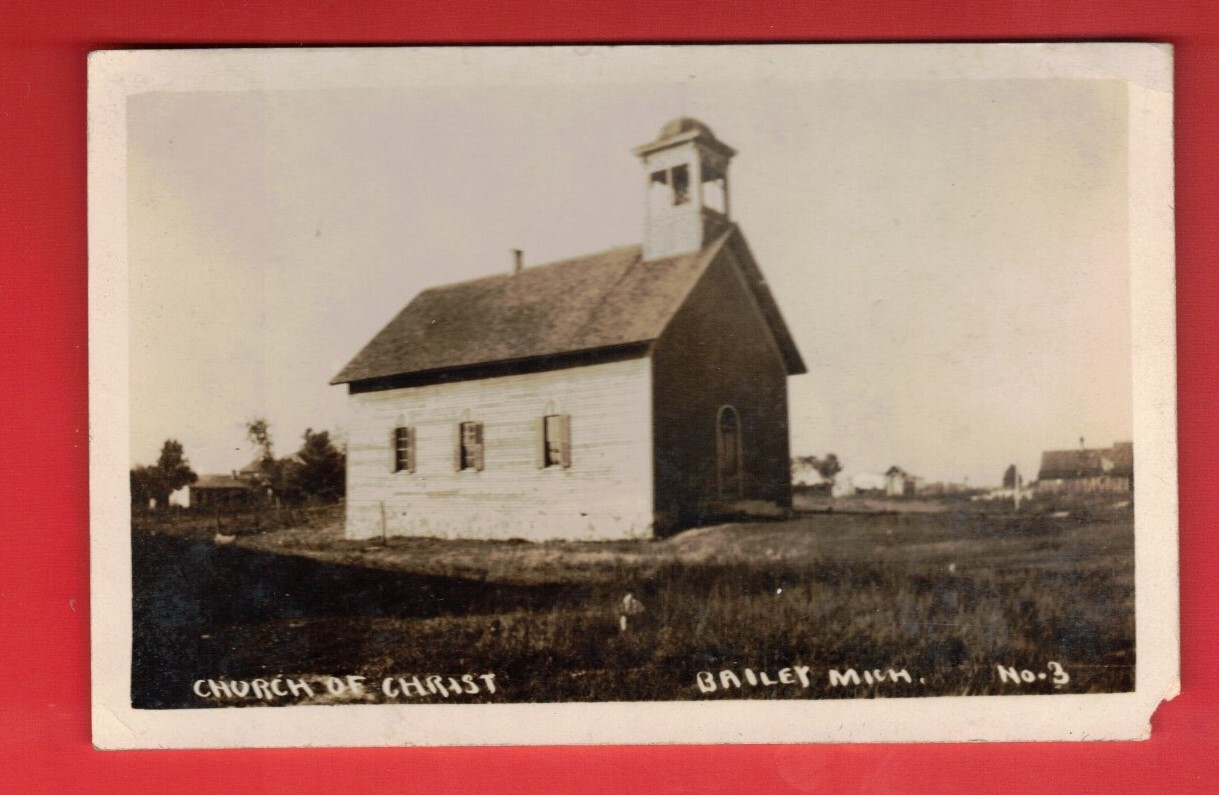 RPPC MUSKEGON COUNTY BAILEY MICHIGAN CHURE OF CHRIST RUSTIC PHOTO ...
