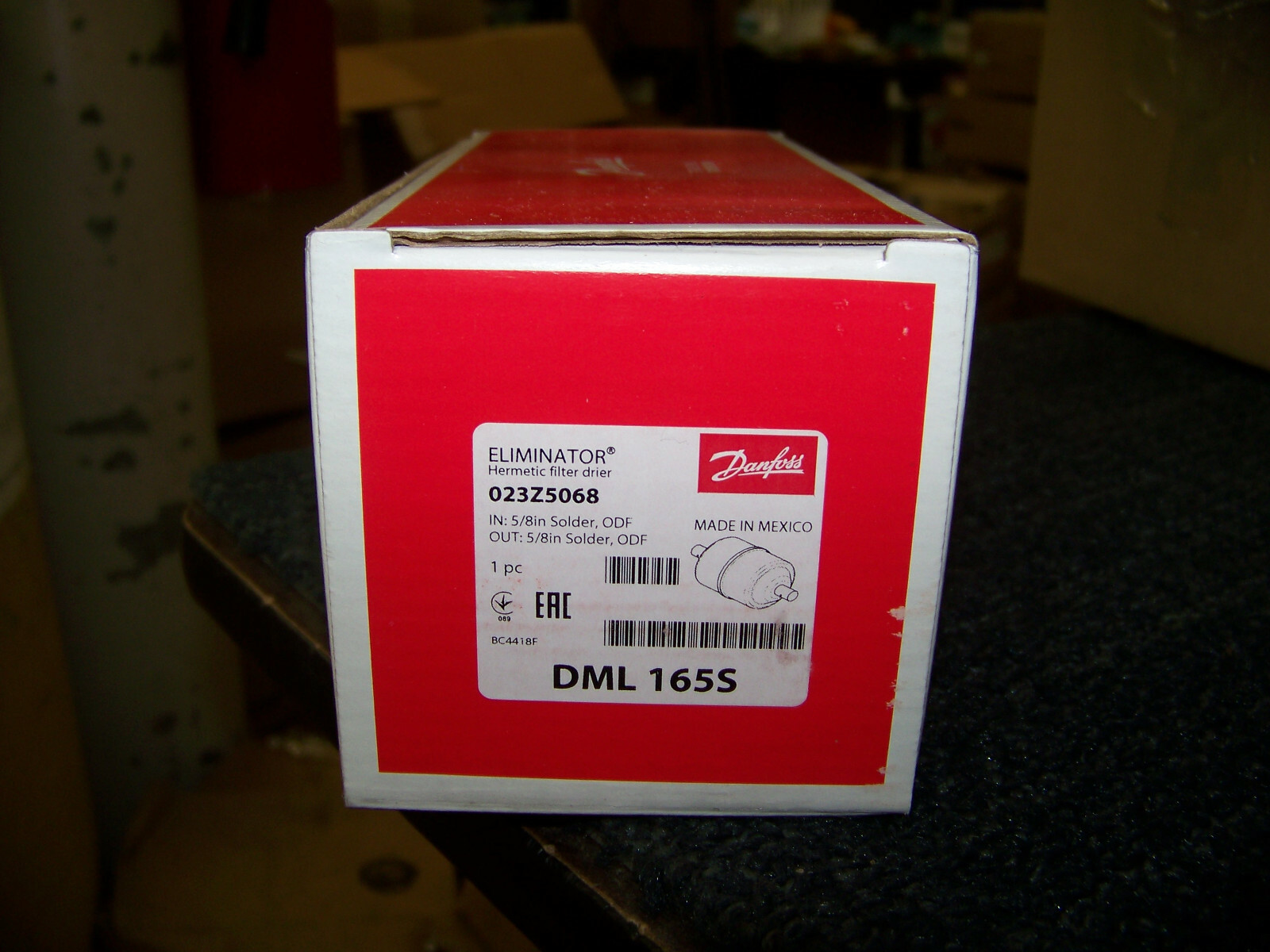 Danfoss Eliminator Hermetic Filter Drier 5/8" In 5/8" Out DML 165S ...