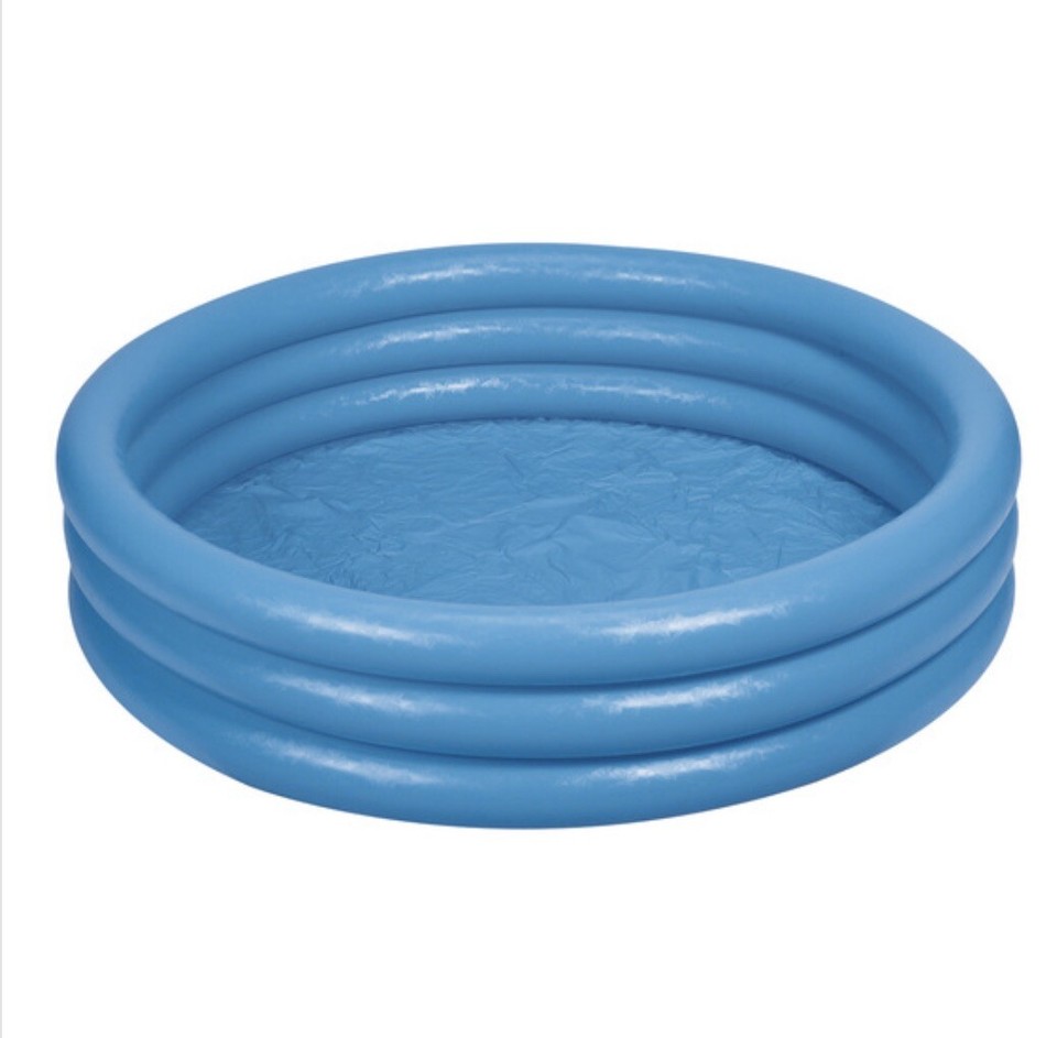 INTEX Crystal Blue Kids Round Outdoor Inflatable 58" x 13" Swimming ...