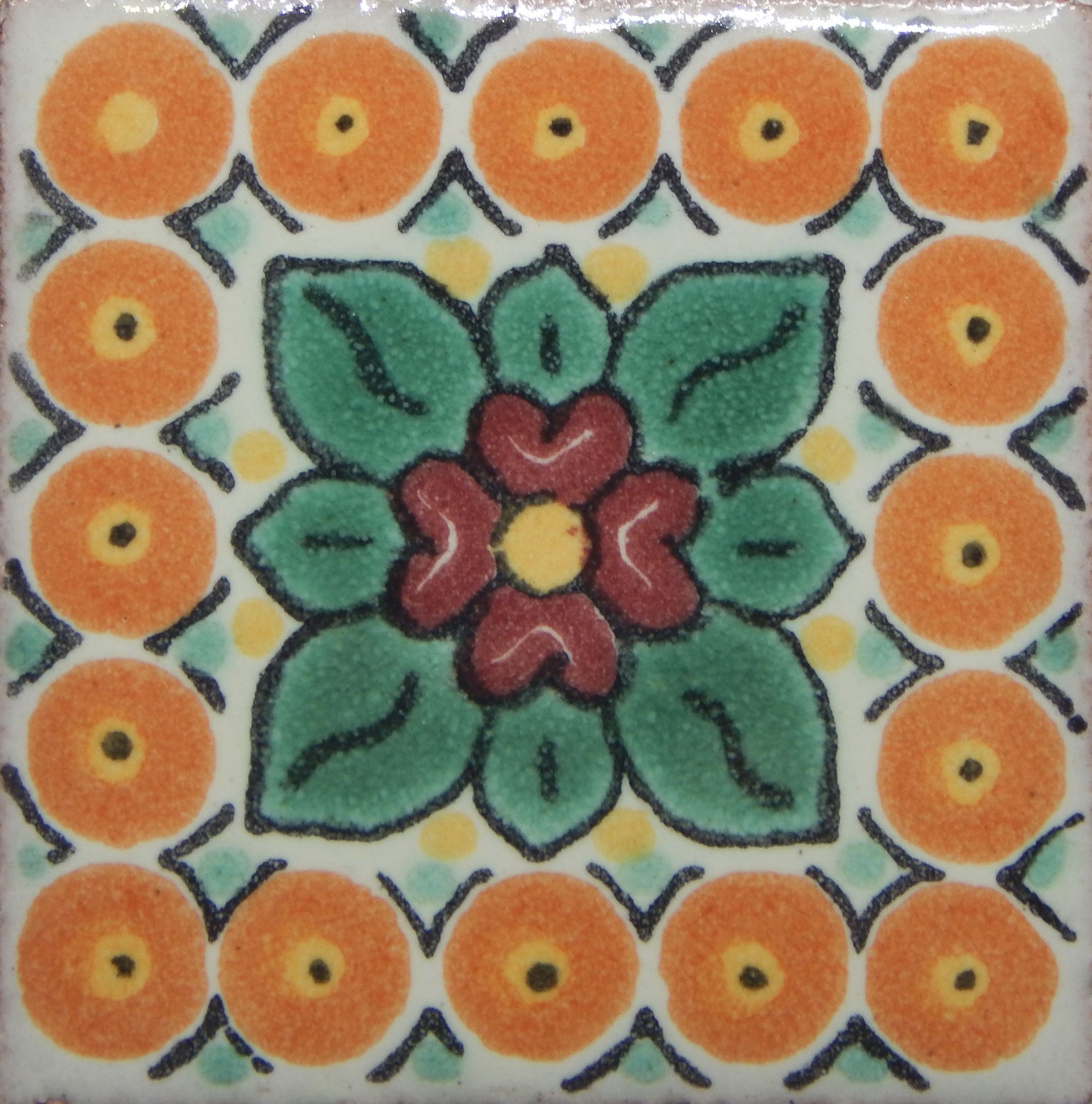 100 TILES Ceramic MEXICAN Talavera Handmade Tile 2x2 Clay Mexico ...
