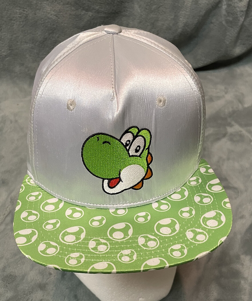 Super Mario Yoshi Satin Truckers Hat Baseball Cap Sil… - Gem