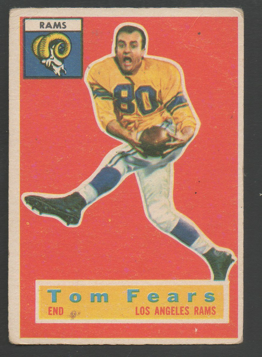 1956 Topps Football Card #42 Tom Fears-Los Angeles Rams Poor Card | eBay