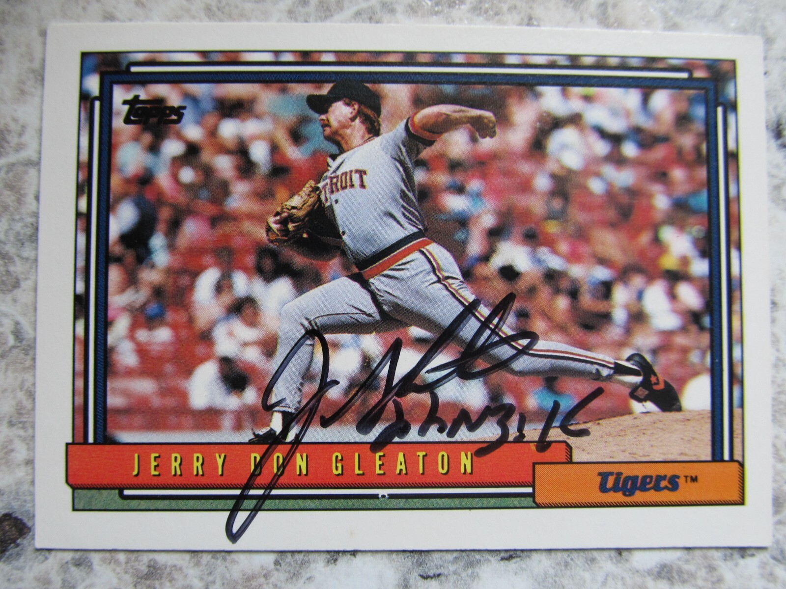 Tigers Jerry Don Gleaton Signed Autographed 1992 Topps Mint | eBay